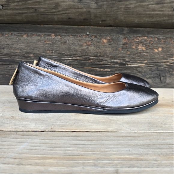 French Sole | Shoes | French Sole New Zeppa Metallic Pewter Leather ...